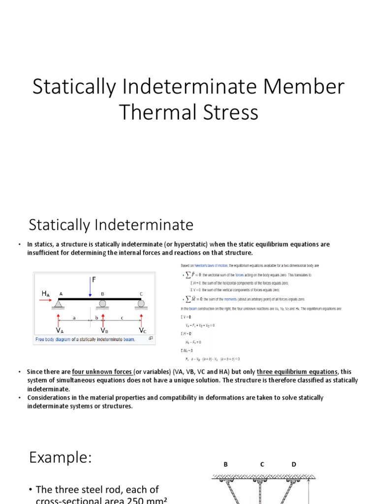 Statically Indeterminate Member and Thermal | PDF | Thermal Expansion ...