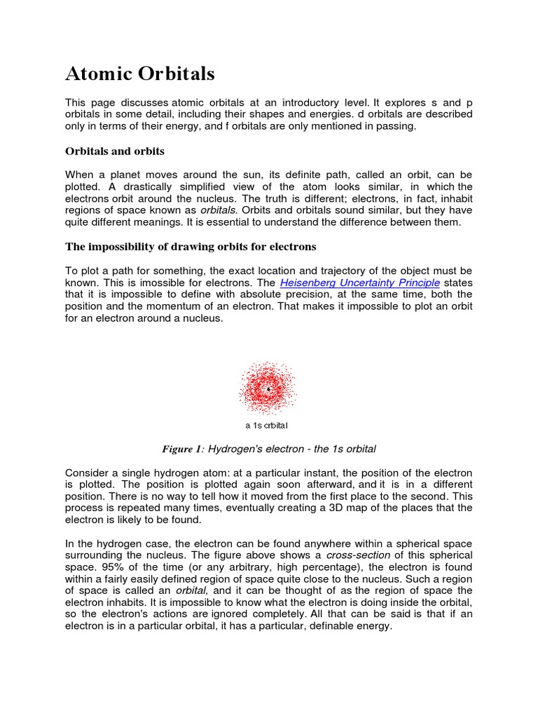 Atom Orbital | PDF | Atomic Orbital | Electron Configuration
