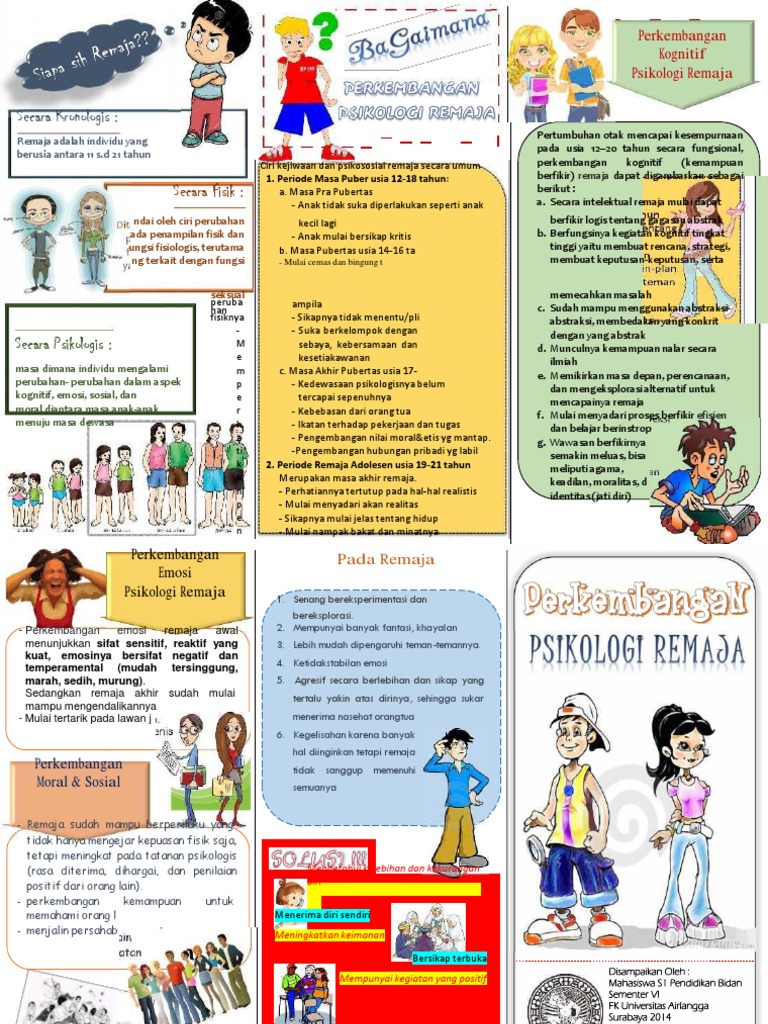 LEAFLET Perkembangan Psikologi Remaja | PDF