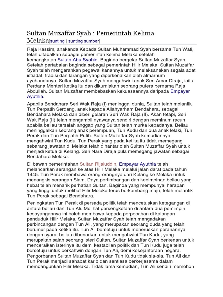 Sultan Muzaffar Syah | PDF