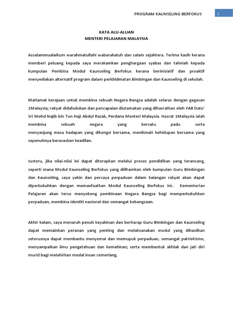 Modul Kaunseling Berfokus | PDF