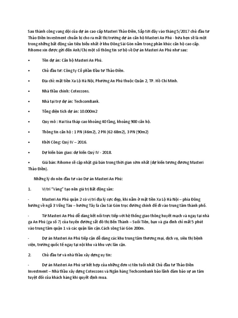 Masteri An Phu | PDF