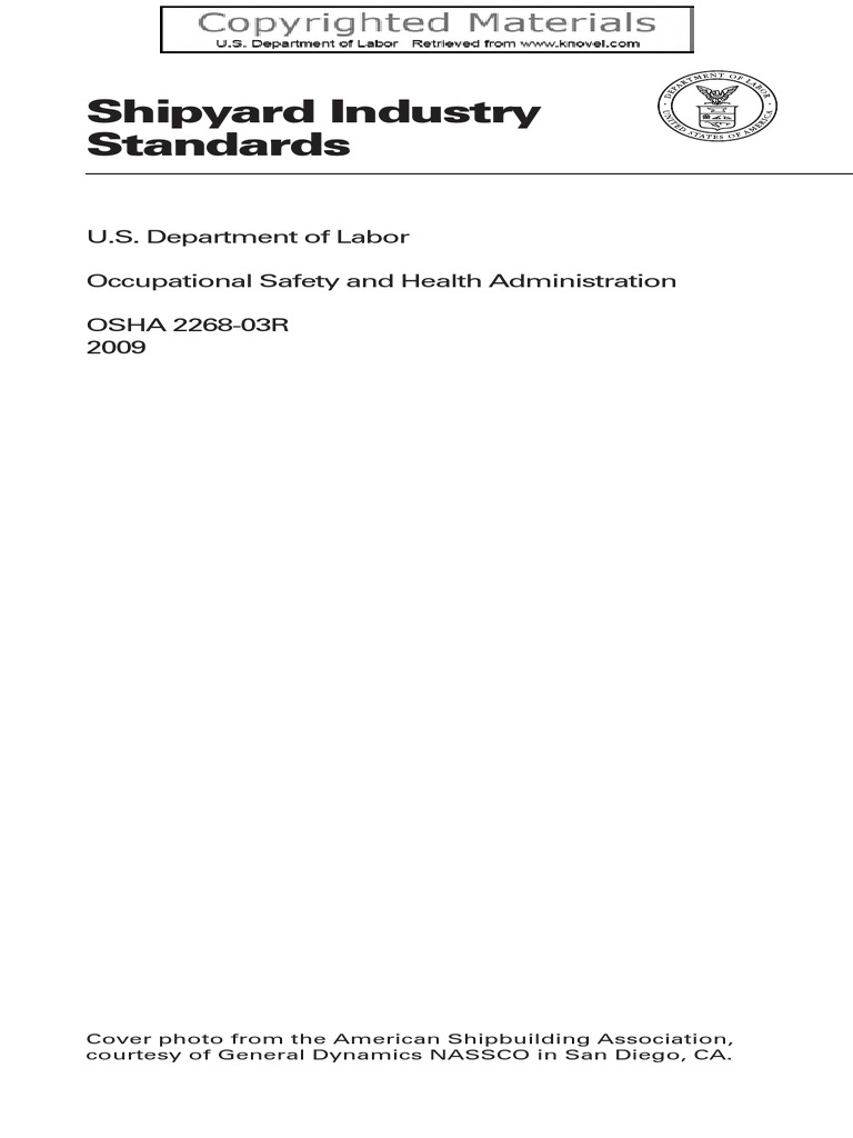 2268 - Standard-OSHA 2268-03R Shipyard Industry | PDF | Occupational ...