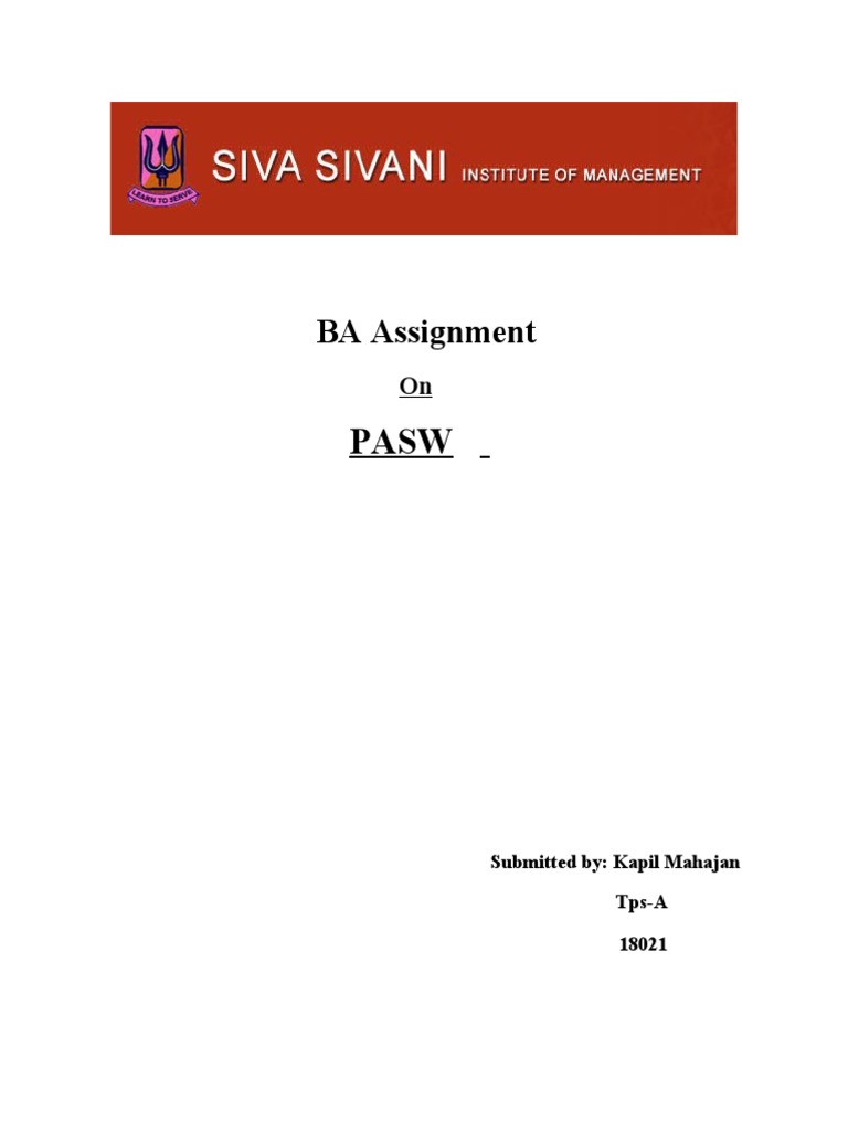 PASW | PDF | Spss | Sas (Software)