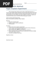 Paper Airplane Lab | PDF | Experiment | Scientific Method