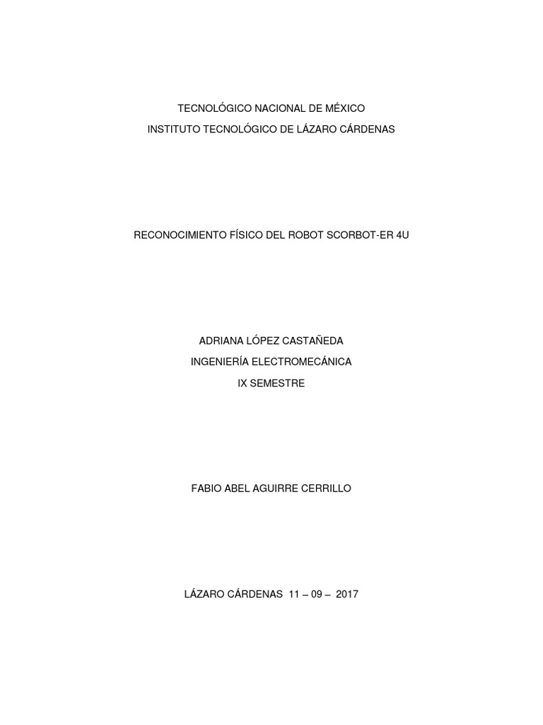 Scorbot Er 4u Descargar Gratis Pdf Robot Robótica