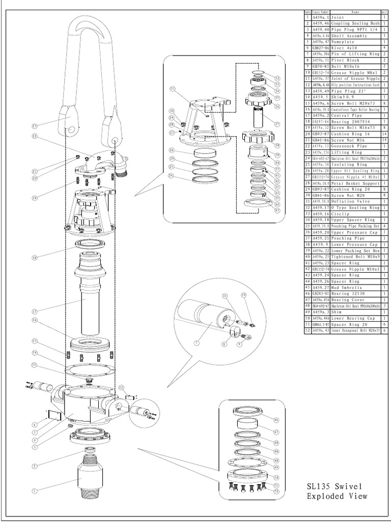 Swivel S135 Explode View | PDF | Screw | Mechanical Engineering