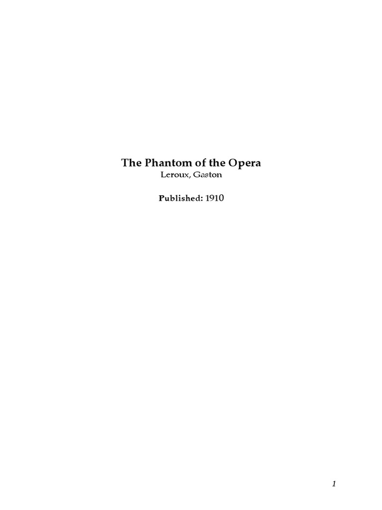 The Phantom of The Opera | PDF | The Phantom Of The Opera