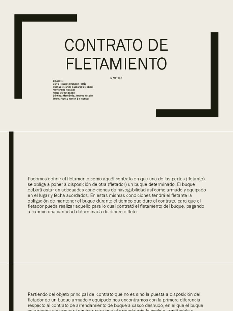 Contrato de Fletamento Marítimo | PDF | Envío | Logística
