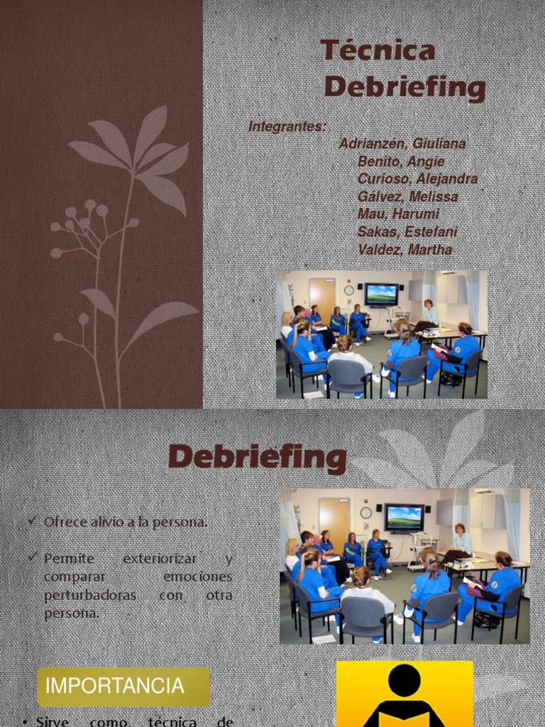 Técnica Del Debriefing | PDF | Psicología clínica | Conceptos psicologicos