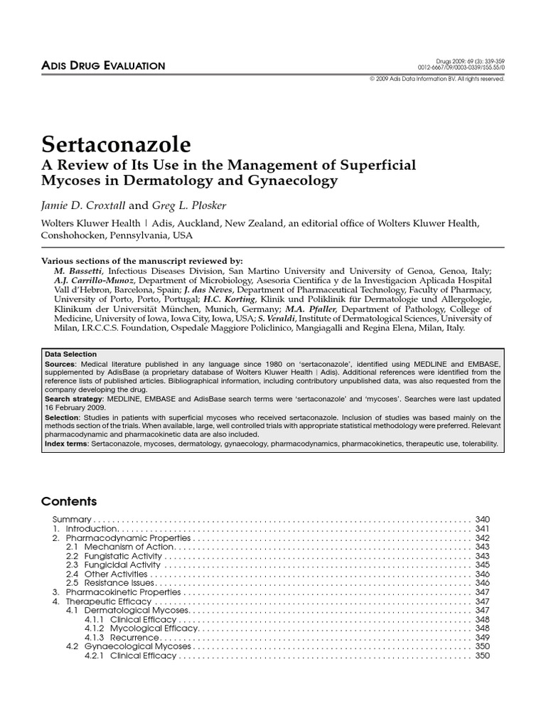 Sertaconazole A Review of Its Use in The Management of Superficial ...