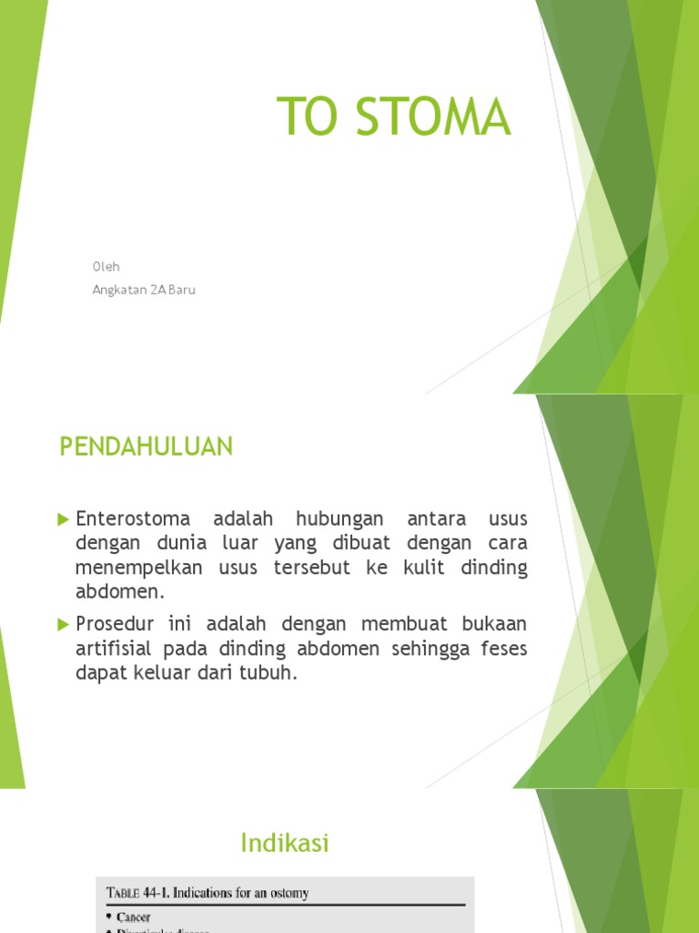 Stoma | PDF | Iskemia | Usus Besar