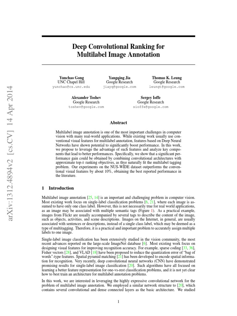Deep Learning for Multilabel Image Ranking | PDF | Support Vector ...