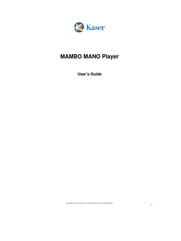 Mambo MANO Player Users Guide | PDF | Menu (Computing) | Device Driver
