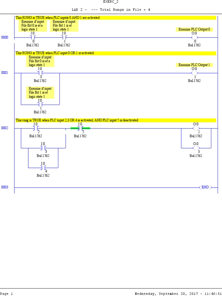 Industrial Automation Lab EXERCISE 2 | PDF | Programmable Logic ...