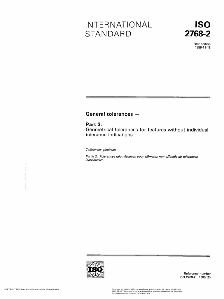 Iso 2768-2 PDF | PDF | Engineering Tolerance | International ...