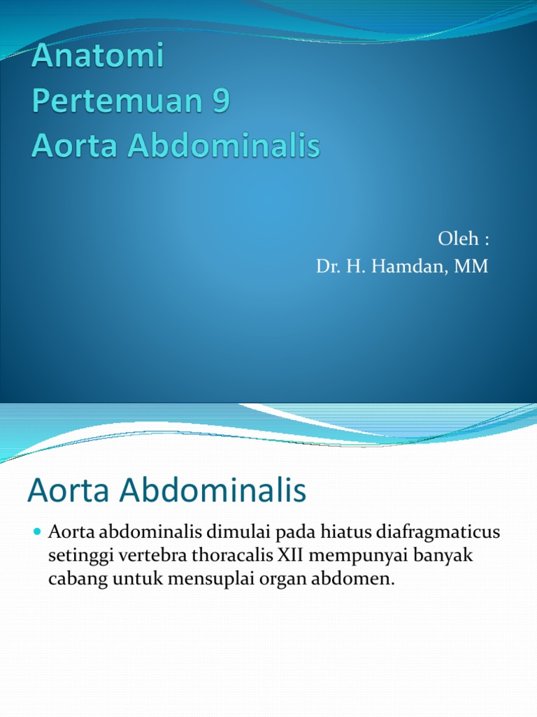 Anatomi Sistem Vaskular Abdomen dan Ekstremitas | PDF