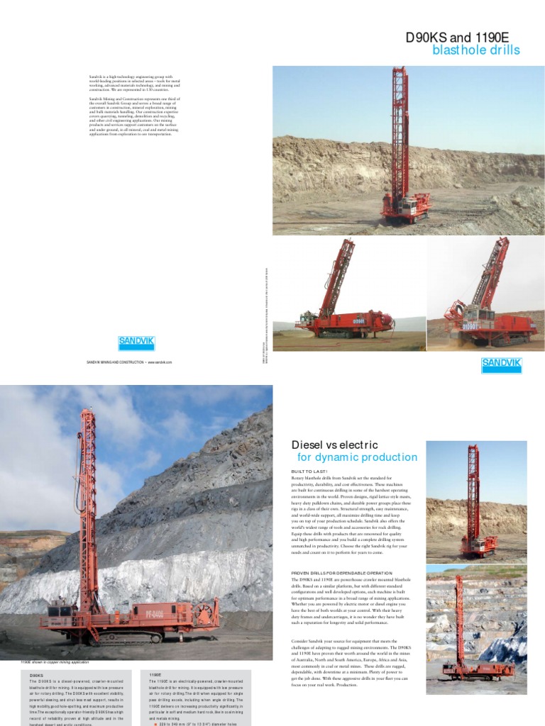 D90KS - 1190E Blasthole Drill PDF | PDF | Engines | Drill