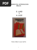 Hermeneutica, Introducción Biblica - E - Lund y A. Luce | PDF | Biblia | Cristo (título)