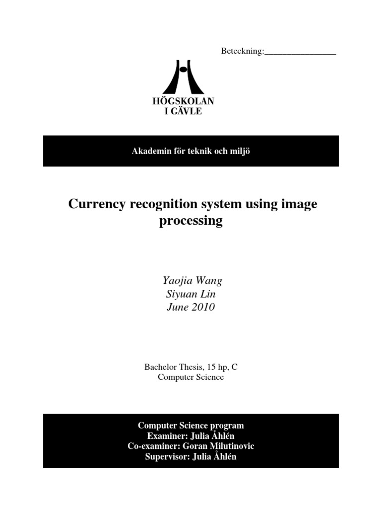 Currency Recognition System Using Image Processing | PDF | Digital ...