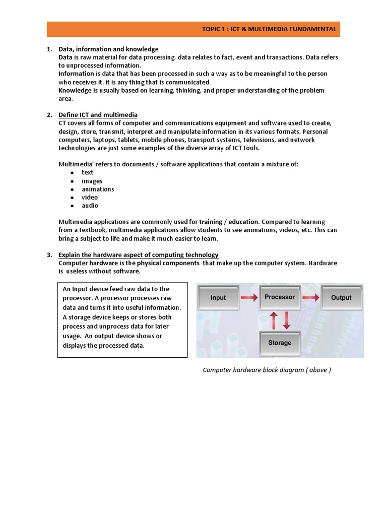 An Introduction to Fundamental Concepts of ICT and Multimedia | PDF | Computer Data Storage ...