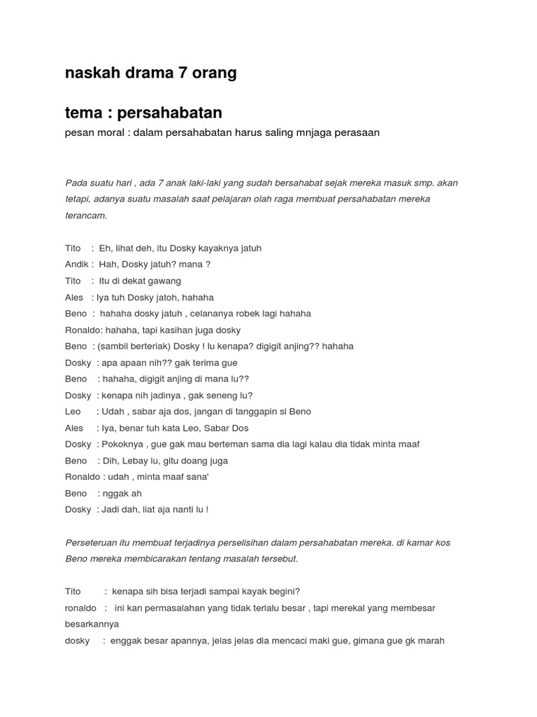 Naskah Drama 7 Orang | PDF