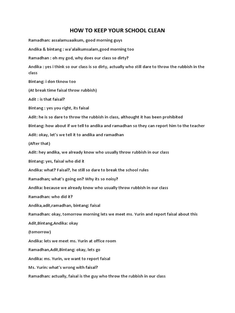 How To Keep Your School Clean | PDF