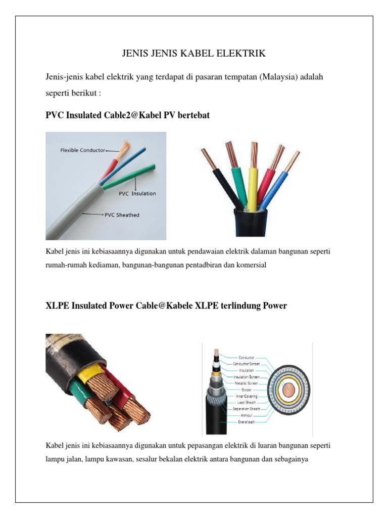 Jenis Jenis Kabel Elektrik | PDF