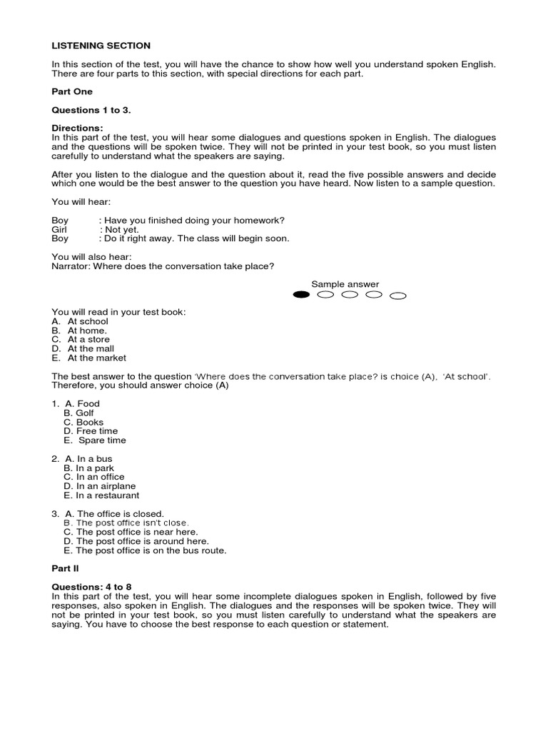 Listening Section | PDF
