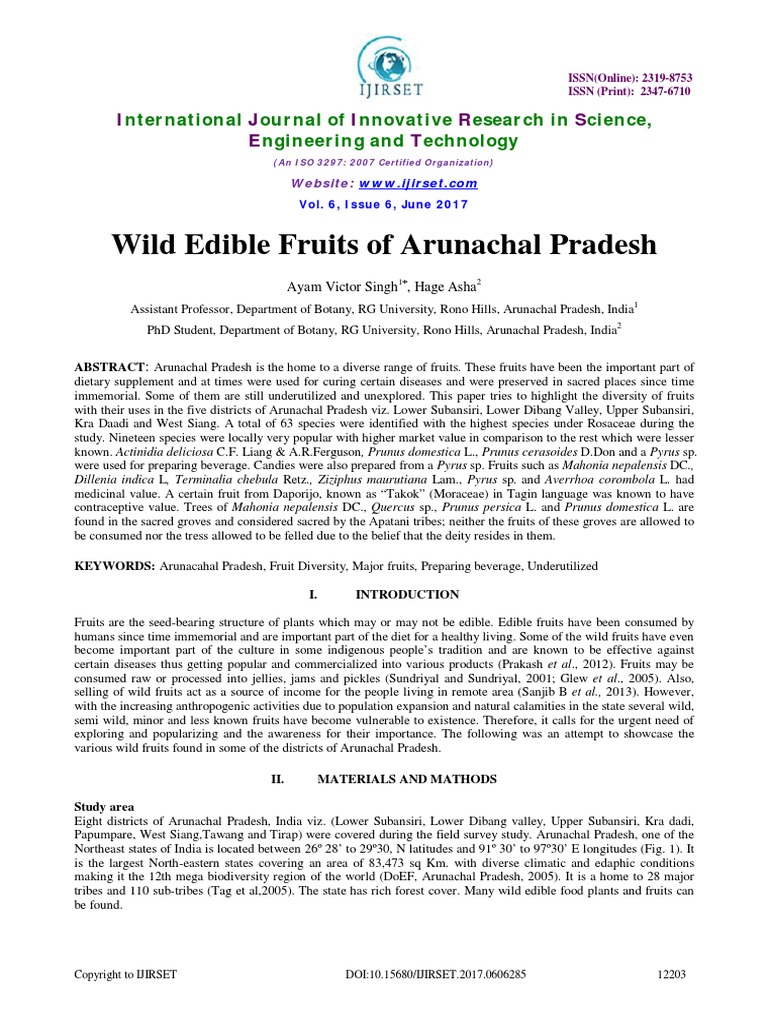 Wild Edible Fruits of Arunachal Pradesh | PDF | Plants | Horticulture ...