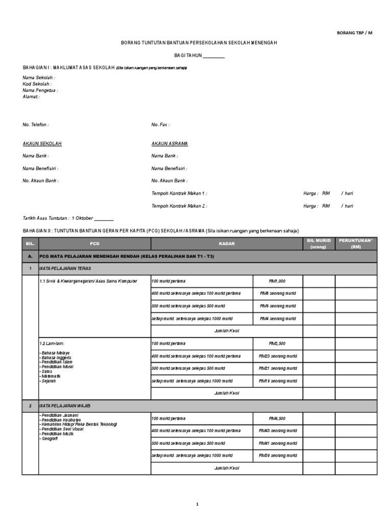 Borang TBP (Baru) | PDF