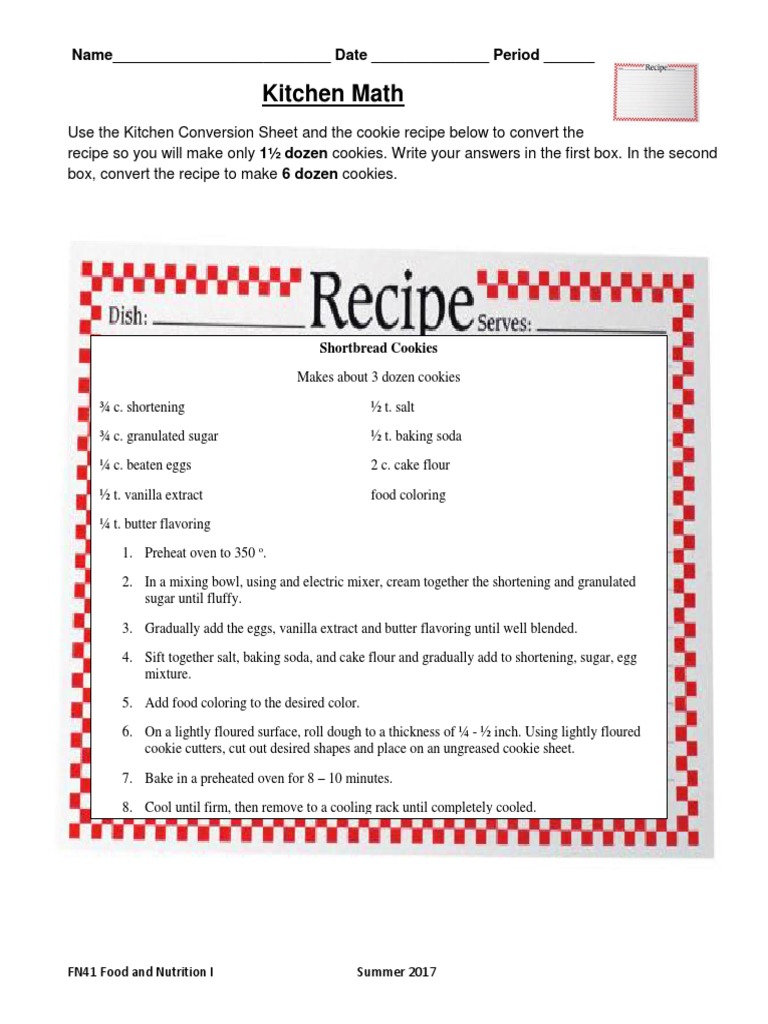 13 fn41 2 05 Kitchen Math | PDF | Cakes | Baking