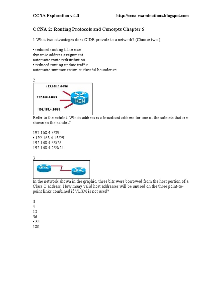 CCNA 2: Routing Protocols and Concepts Chapter 6 | PDF | Internet Standards | Wide Area Network