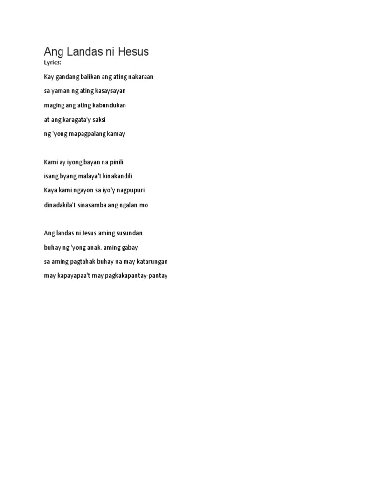 Ang Landas Ni Hesus Lyrics | PDF