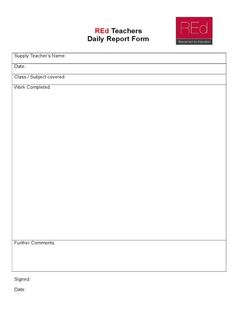 Daily Report Form | PDF