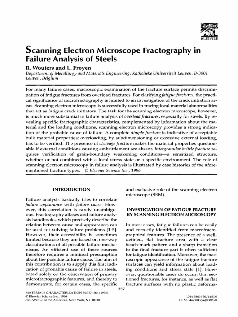 Scanning Electron Microscope Fractography in Failure Analysis of Steels ...