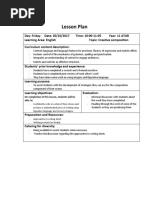 Lesson Plan Discursive Writing | PDF | Essays | Lesson Plan