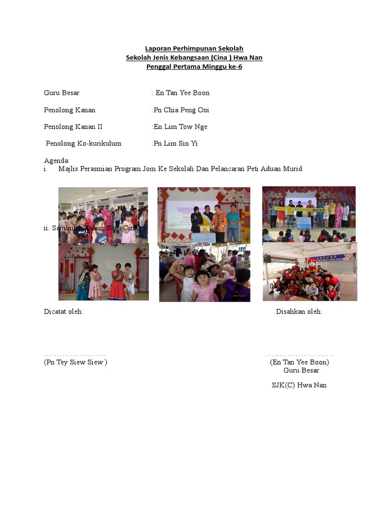 Laporan Perhimpunan Sekolah | PDF