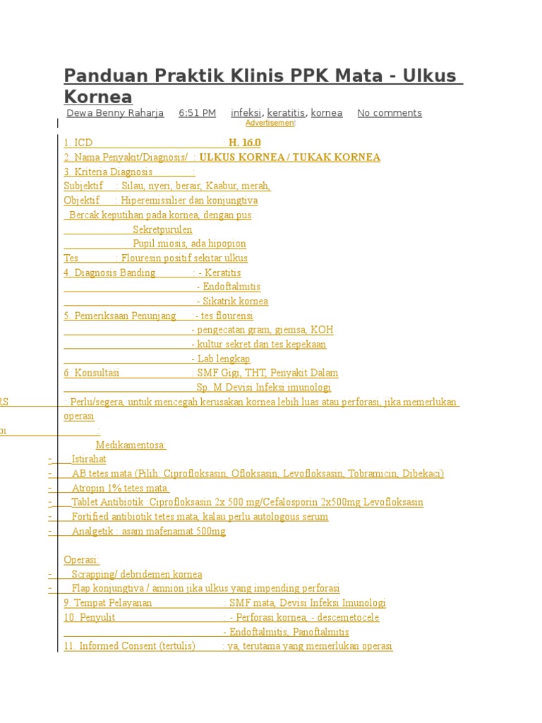 Panduan Praktik Klinis PPK Mata | PDF