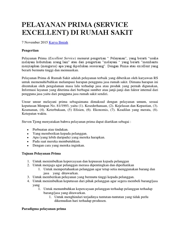Pelayanan Prima | PDF