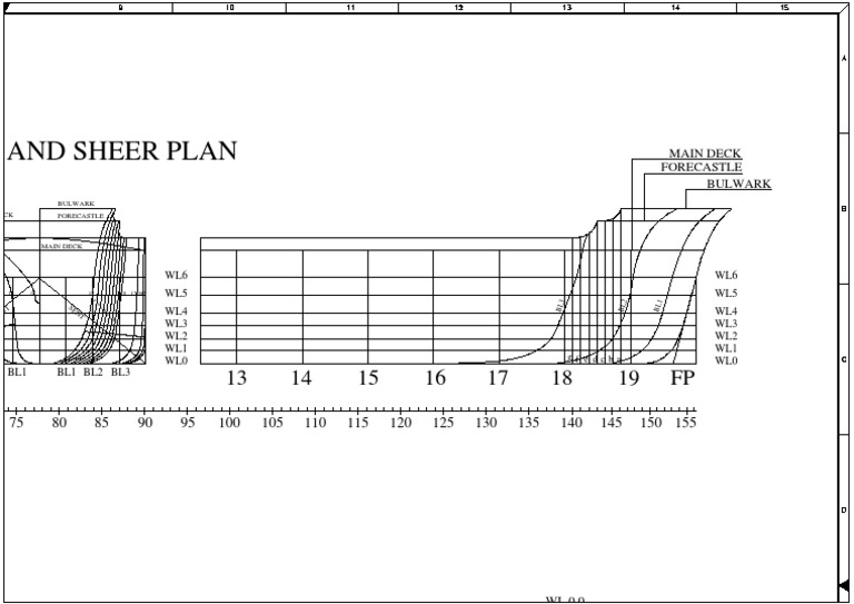 Body Paln and Sheer Plan: Forecastle Bulwark Main Deck | PDF