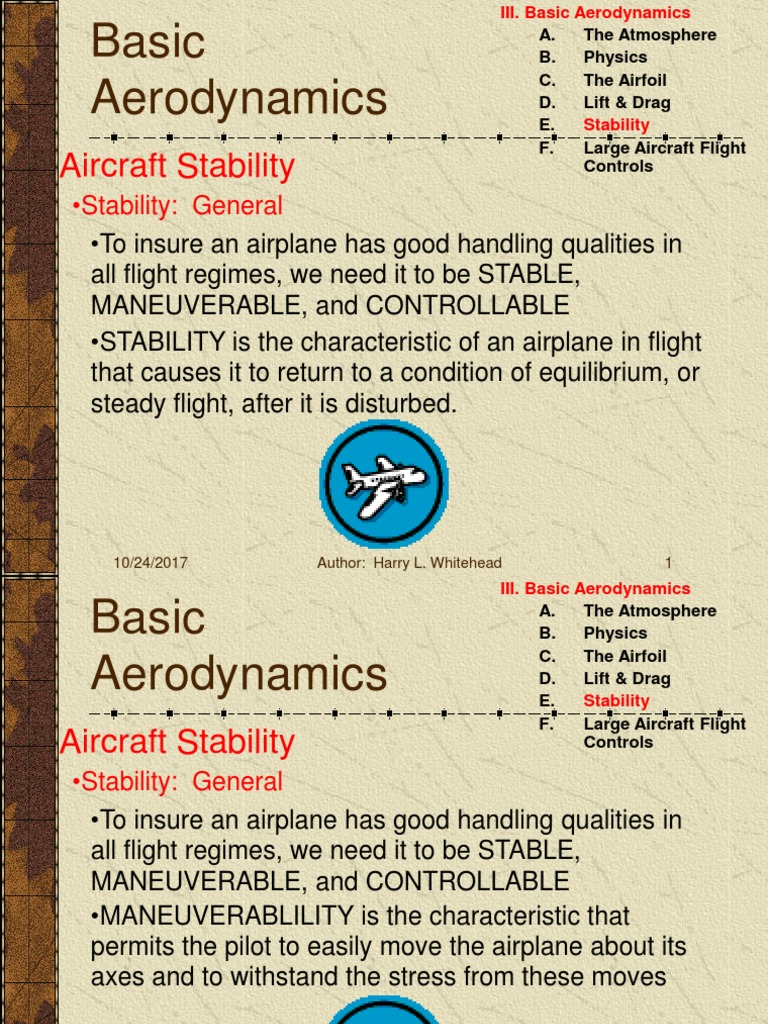 Basic Aerodynamics: Aircraft Stability | PDF | Lift (Force) | Flight