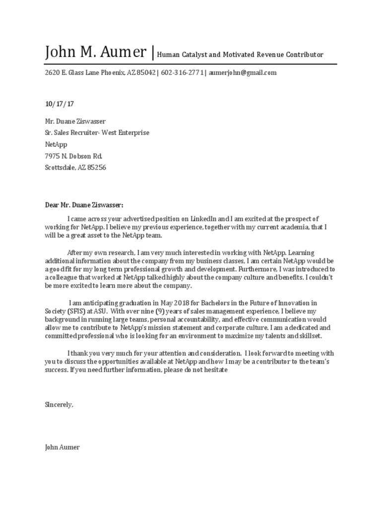 Cover Letter | PDF | Organizational Culture | Cognition