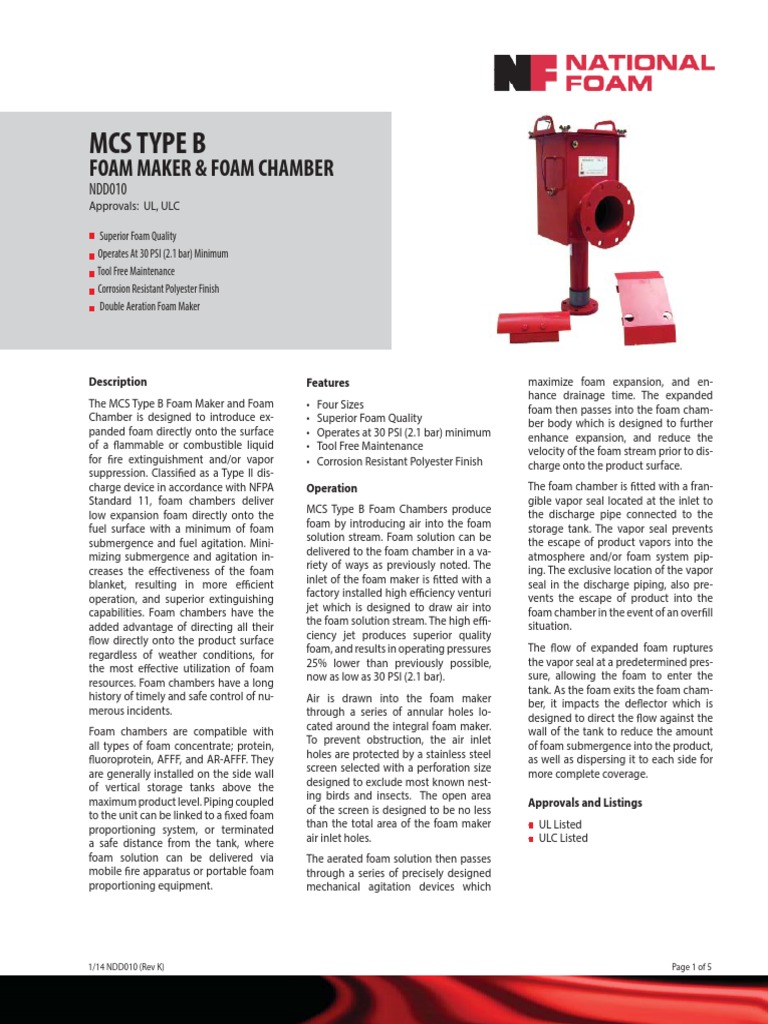 NDD010-MCS Type B | PDF | Foam | Materials