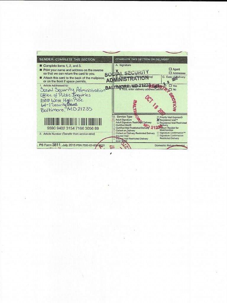 SF-181 Mailed To SSA For KokÓwa Nanna Husna | PDF