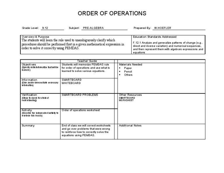 Lesson1 Operations | PDF