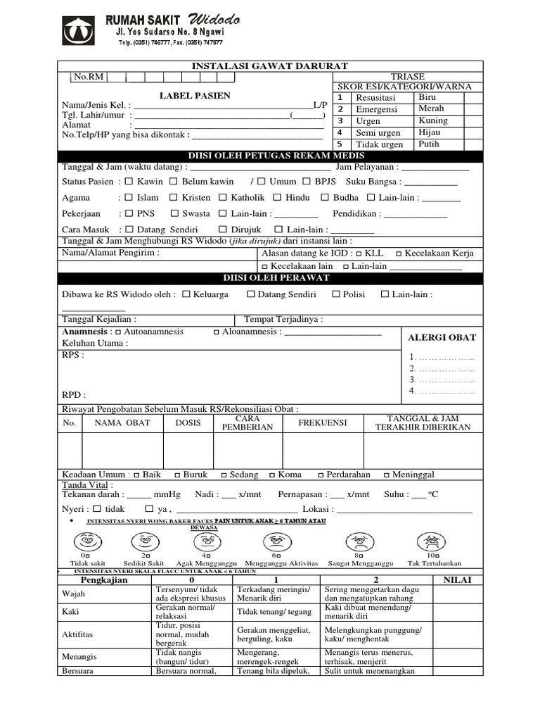 Form Identifikasi Pasien | PDF