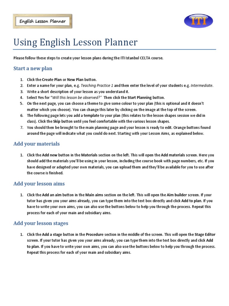 Using English Lesson Planner | PDF | Communication | Learning