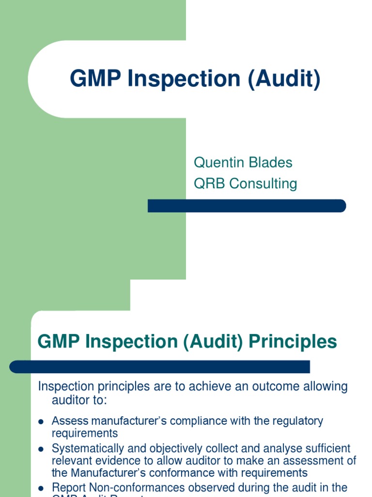 GMP Audit Inspections and Audit Preparations | PDF | Audit | Auditor's ...