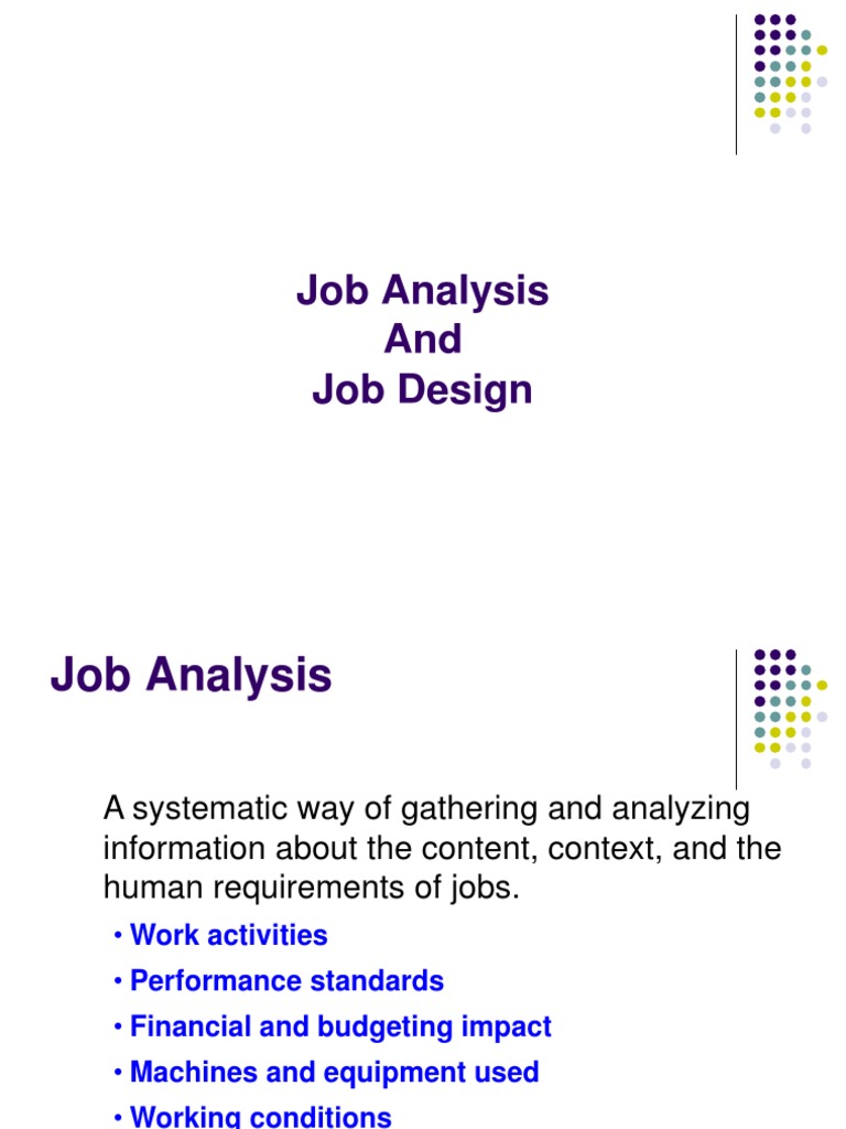 Job Analysis and Job Design | PDF | Employment | Applied Psychology